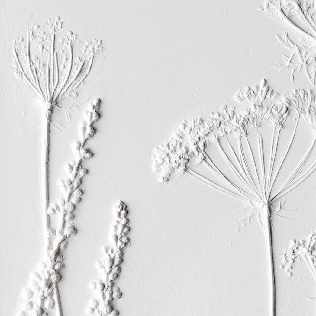 Autumn No.1, Plaster Cast Wall Art 20 X 20cm 8 X 8'' Flower Art Tile ...