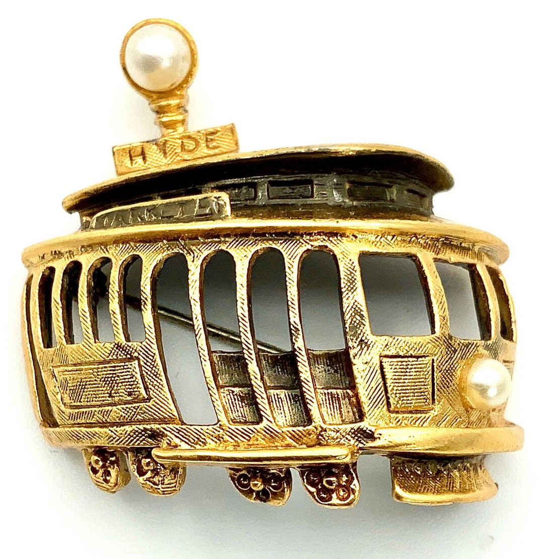 Vintage Tortolani San Francisco Trolley Pin Brooch - Etsy