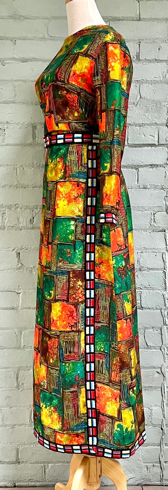 vintage 1960s mod maxi cocktail dress psychedelic 60s… - Gem