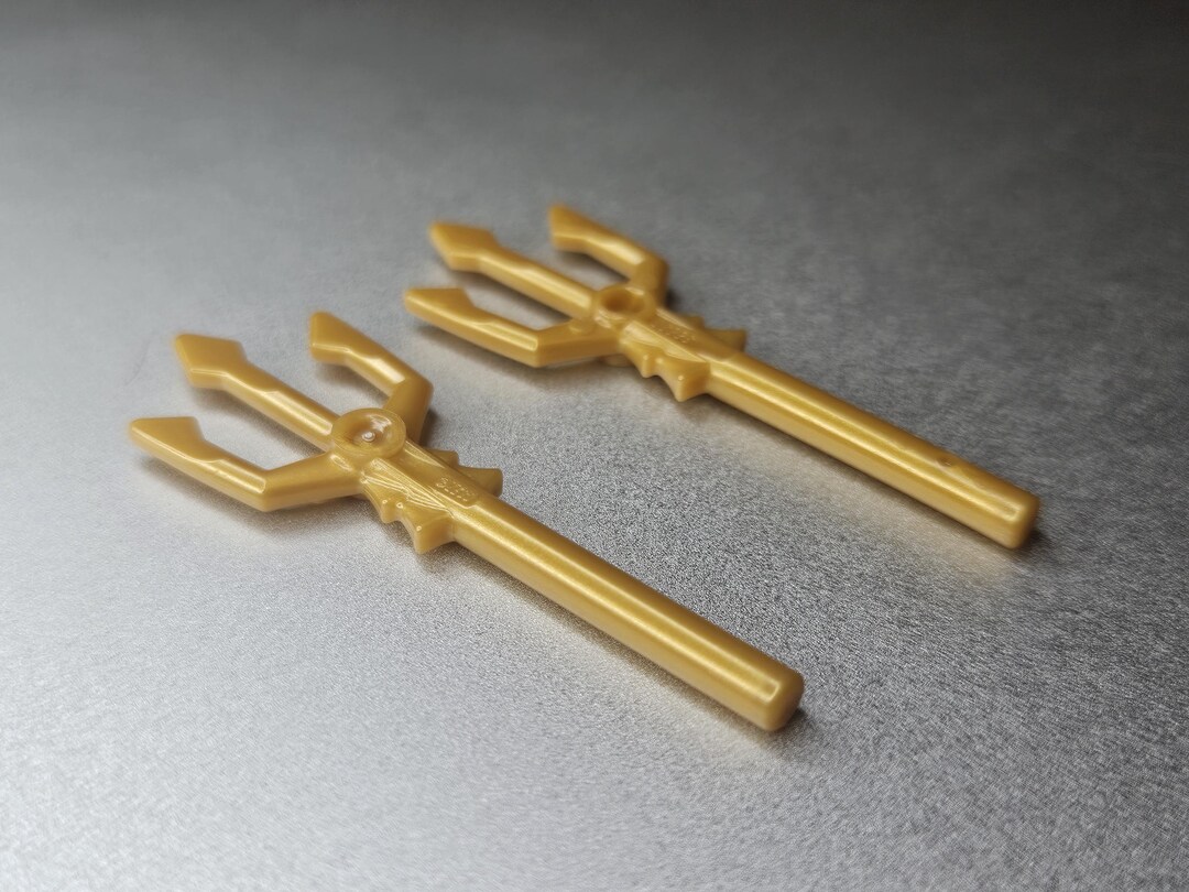 Lego Pearl Gold Minifigure, Weapon Trident 2 Pieces - Etsy Canada