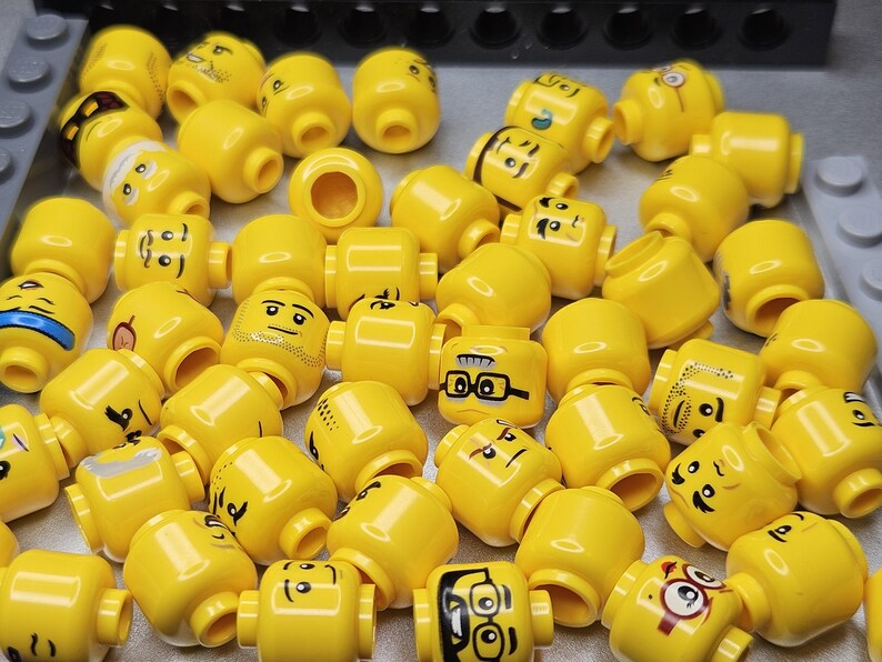 LEGO Lot of 50 YELLOW Minifigure Head Pieces Nice Beautiful Variety - Etsy