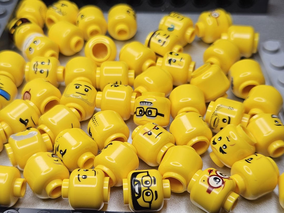 LEGO Lot of 50 YELLOW Minifigure Head Pieces Nice Beautiful Variety - Etsy