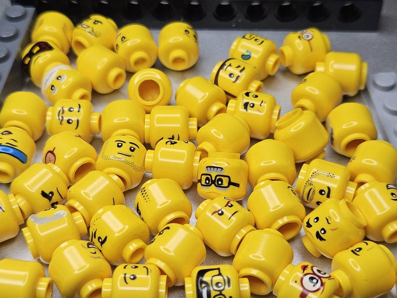 LEGO Lot of 50 YELLOW Minifigure Head Pieces Nice Beautiful Variety - Etsy