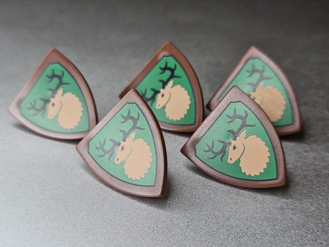 Lego Reddish Brown Minifigure, Shield Triangular With Forestmen Elk ...