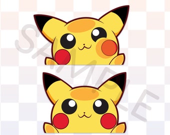 Paper Pikachu Surprise Middle Finger Peeking Vinyl Decal Stickers Anime ...