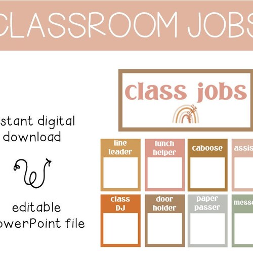 Simple Boho Editable Job Chart - Etsy