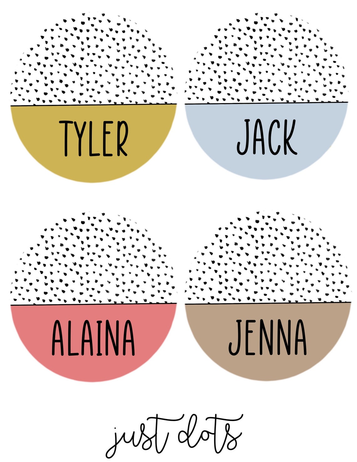 Round Editable Name Tags - Etsy