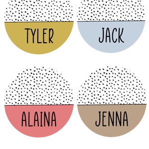 Round Editable Name Tags - Etsy