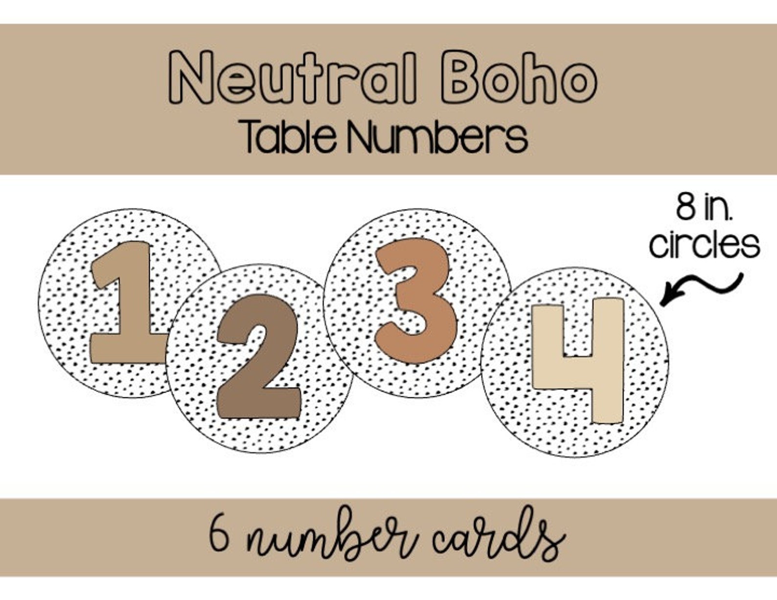 Neutral Classroom Table Number Signs INSTANT DOWNLOAD - Etsy