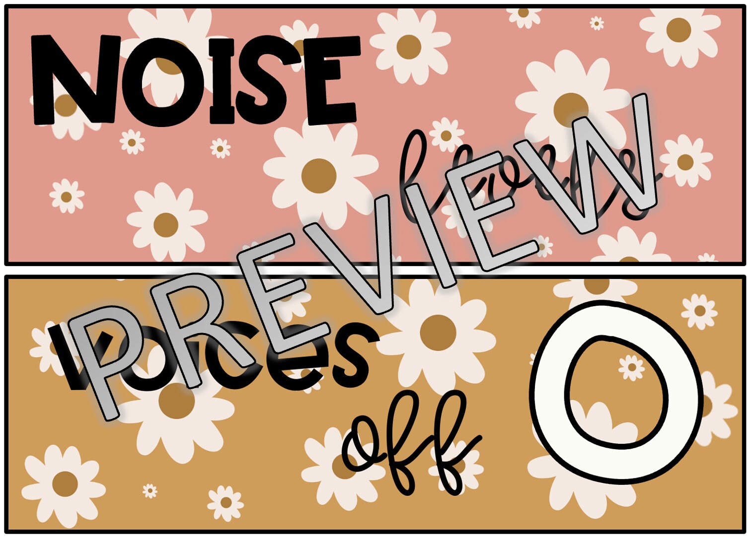 Boho Daisy Noise Level Chart Classroom Instant Download - Etsy
