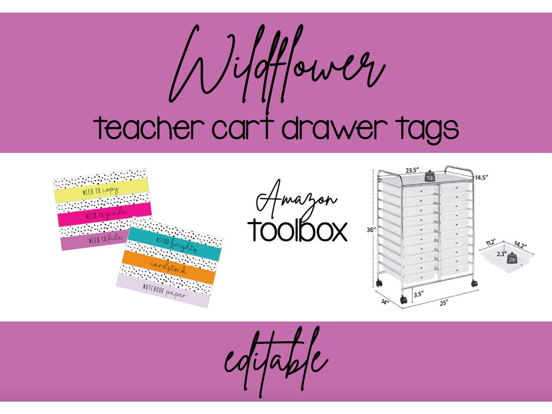 Wildflower Brights Large Drawer Labels - Etsy