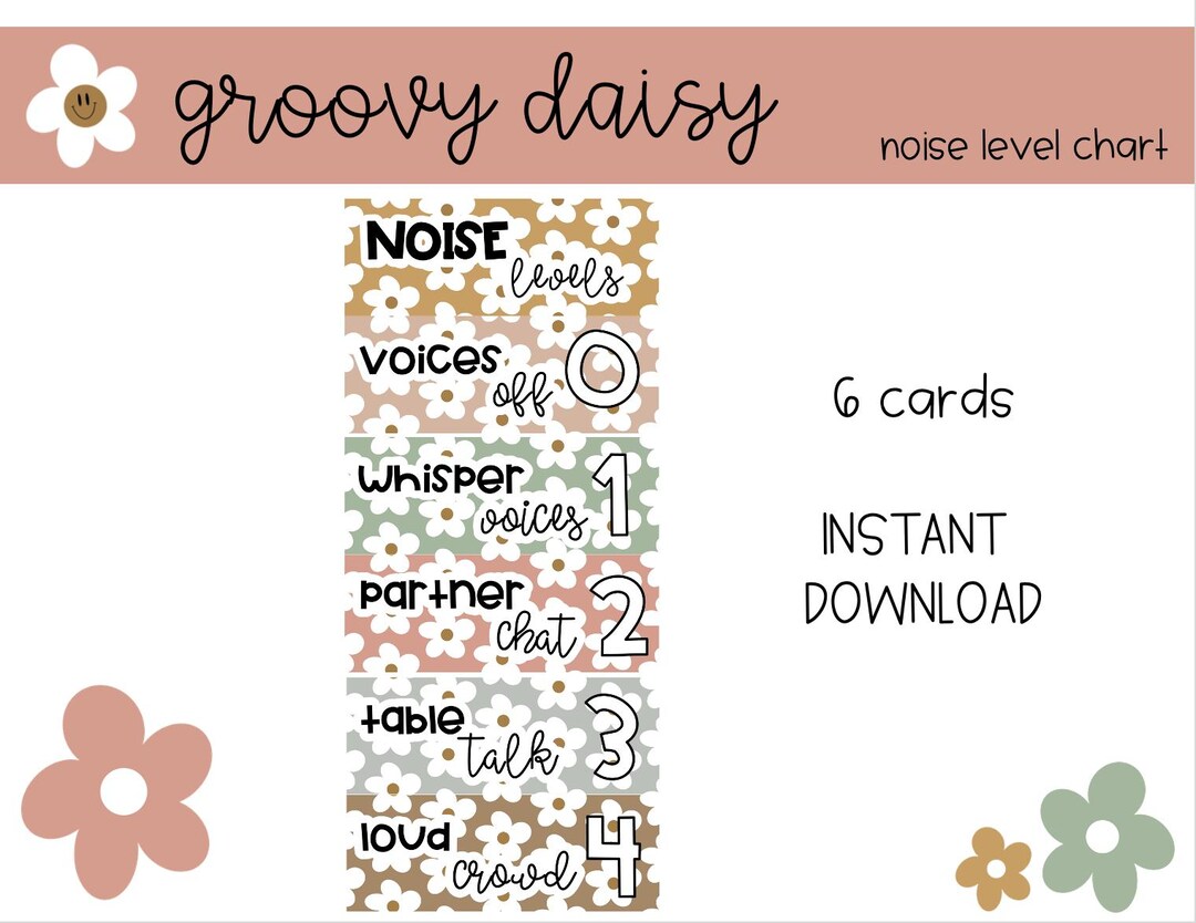 Groovy Daisy Noise Level Chart INSTANT DOWNLOAD - Etsy