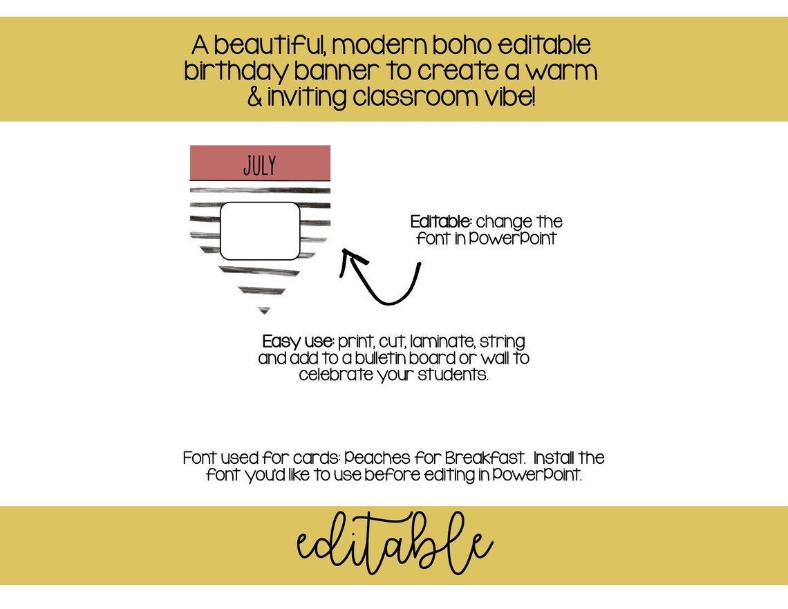 Modern Boho EDITABLE Birthday Banner - Etsy