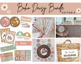 Daisy Gingham Classroom Decor Bundle Editable - Etsy