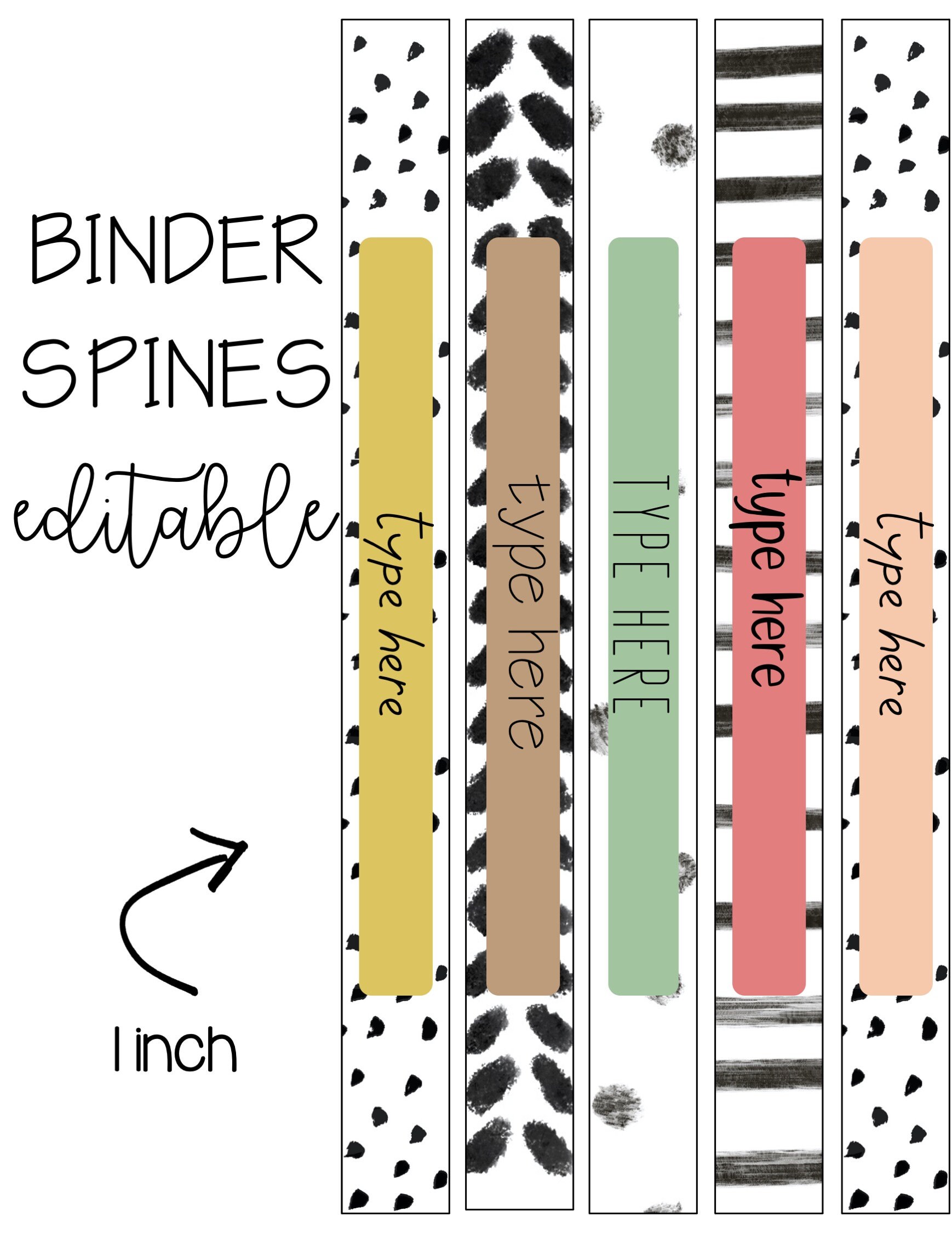 Modern Boho Binder Covers EDITABLE - Etsy