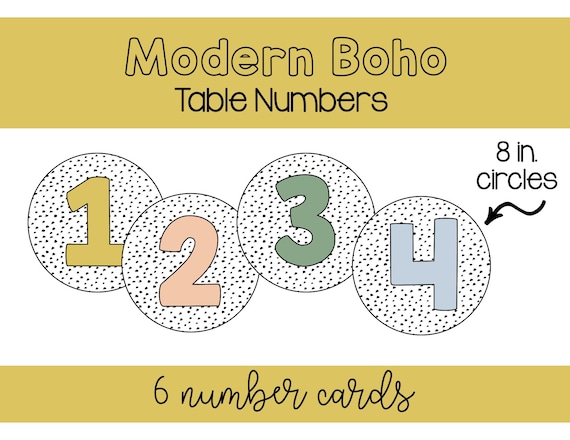 Modern Boho Table Numbers | Etsy