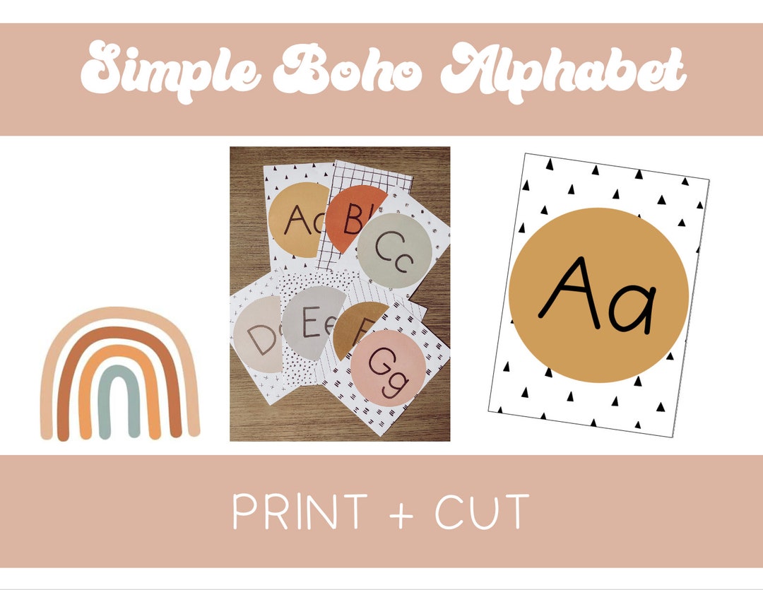 Simple Boho Alphabet Cards - Etsy