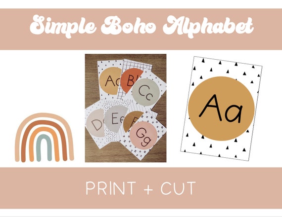 Simple Boho Alphabet Cards - Etsy