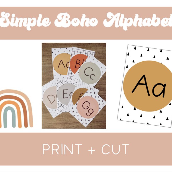 Boho Alphabet Cards - Etsy