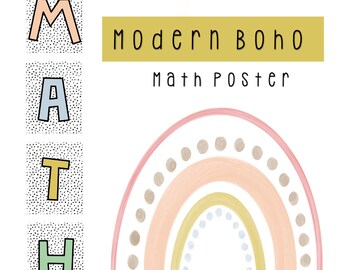 Boho Math Hanging Posters - Etsy