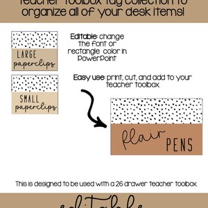 Neutral Boho Teacher Toolbox Drawer Labels EDITABLE - Etsy
