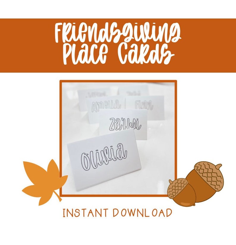 Friendsgiving Printable Place Cards INSTANT DOWNLOAD - Etsy