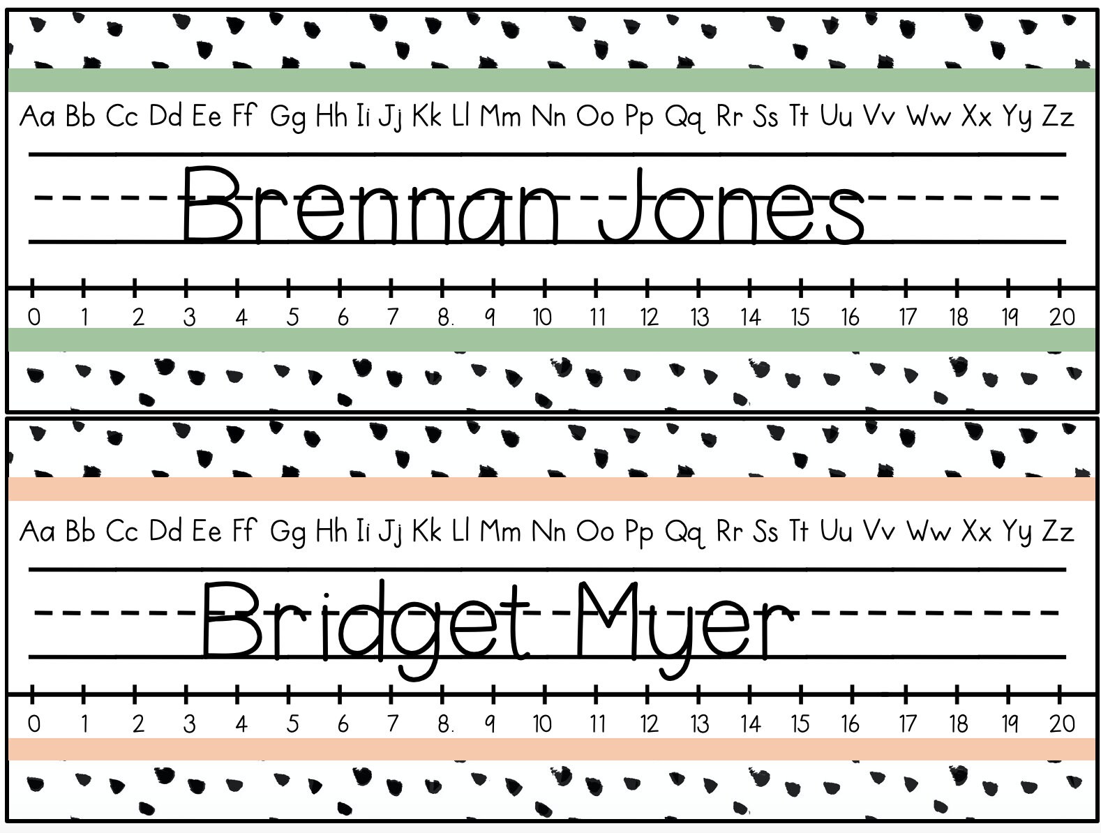 Modern Boho Editable Name Plates - Etsy