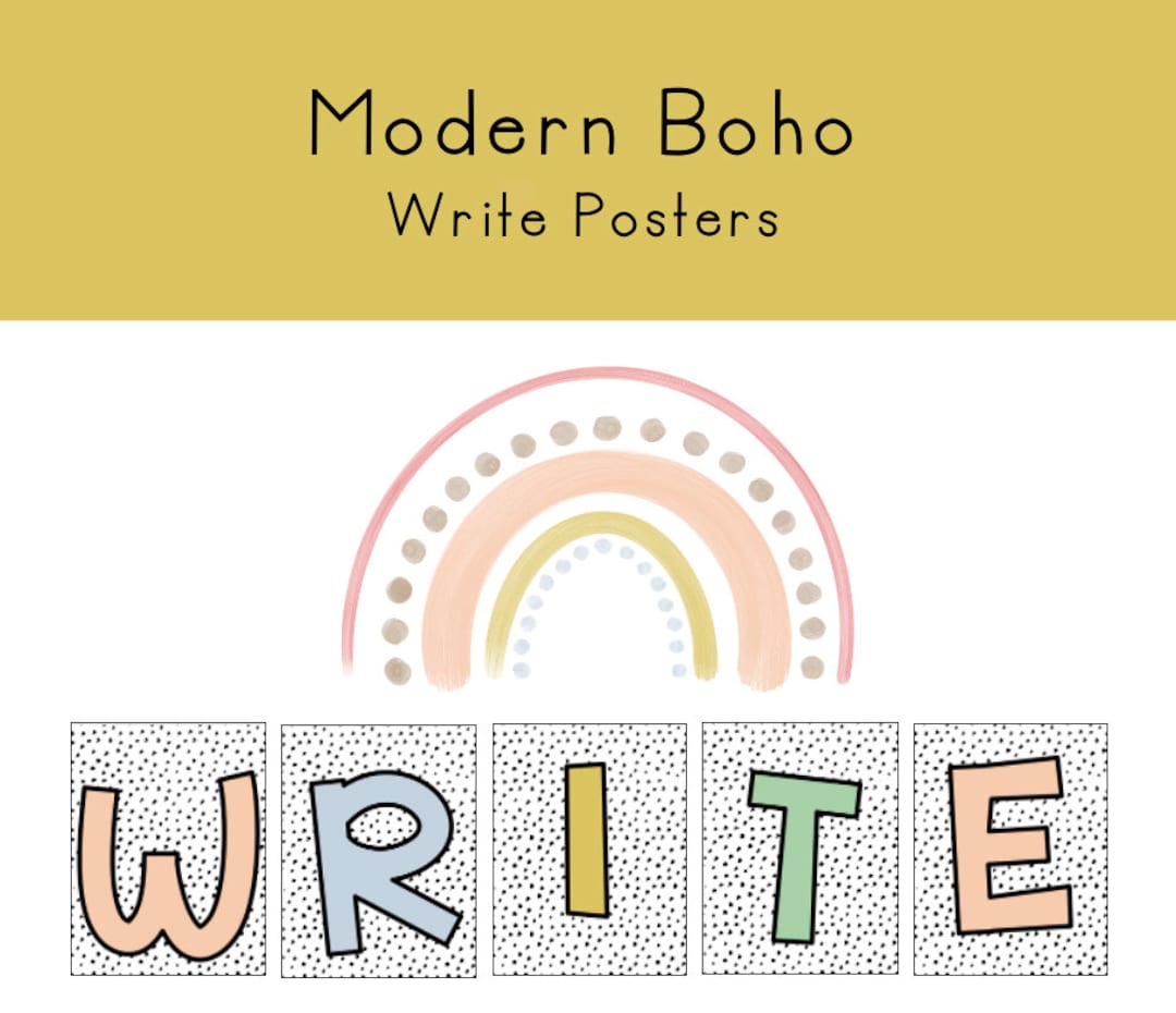 Modern Boho Write Posters - Etsy