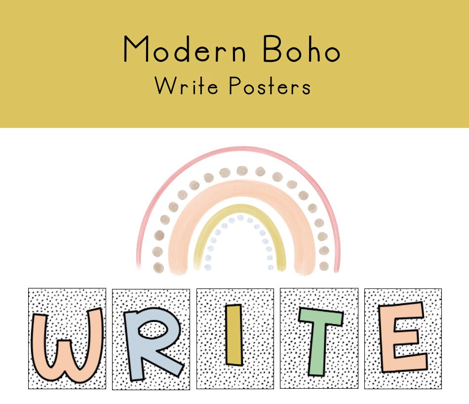 Modern Boho Write Posters - Etsy