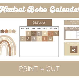 Neutral Boho Printable Calendar Accessories - Etsy