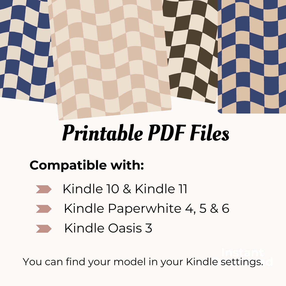 Digital Printable Kindle Inserts - Checkers Bundle of 6 Designs ...