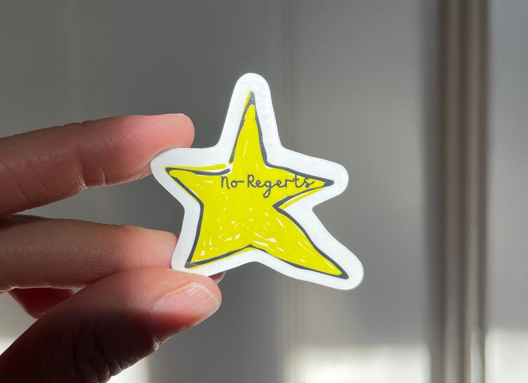 No Regerts Waterproof Sticker | Laptop Sticker, No Regrets, Typo ...