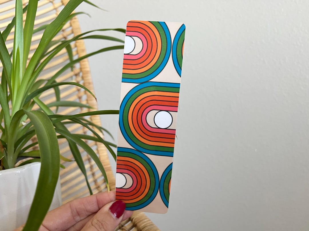 Retro 70s Laminated Bookmarks / 1970s Style Bookmarks, Flower Bookmarks ...