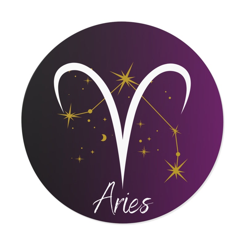 Aries Zodiac, Astrology, Round Vinyl Sticker - Etsy