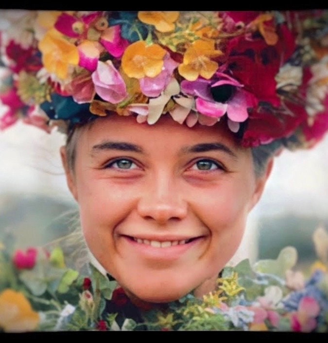 Dani, the Midsommar May Queen. Watercolor,ink, and Collage on Paper. 11 ...