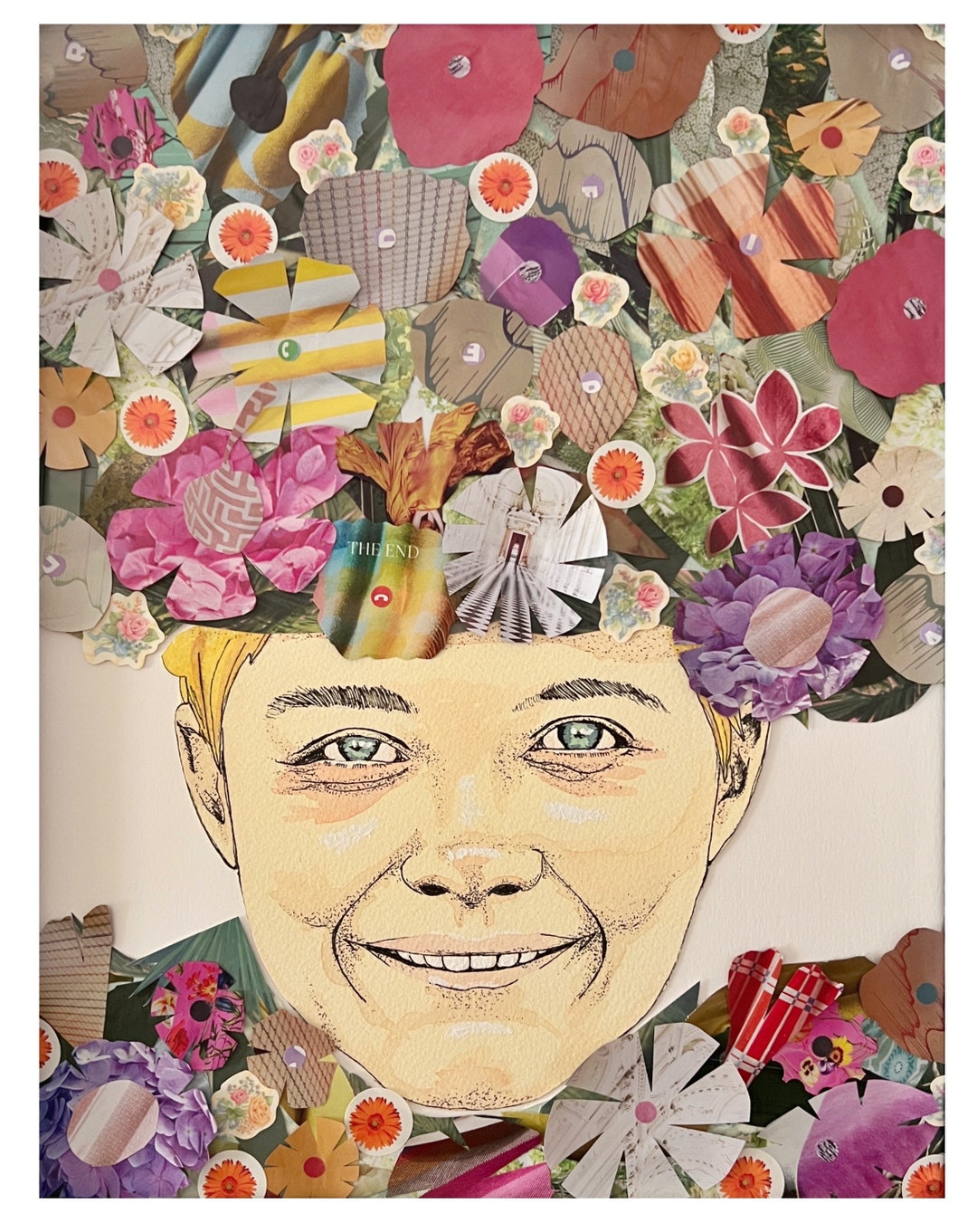 Dani, the Midsommar May Queen. Watercolor,ink, and Collage on Paper. 11 ...