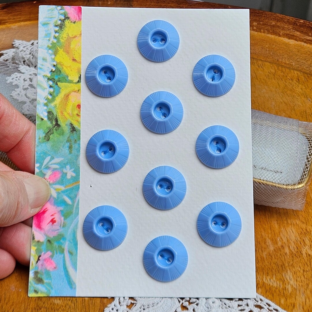 Set of 10 Retro Light Blue Plastic Buttons - 2 Hole Sew On - Etsy