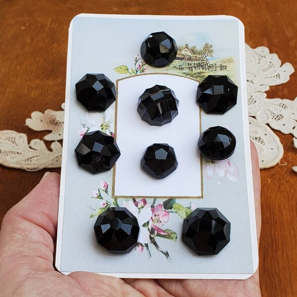 Black Jet Buttons - Etsy