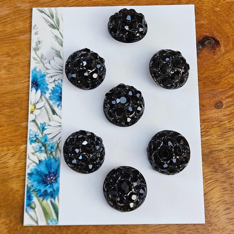 Black Rhinestone Buttons - Etsy