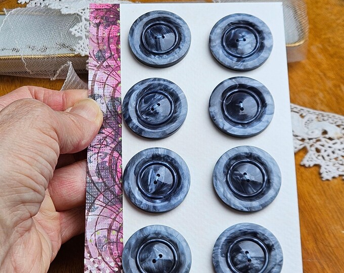 Card of 8 Large Art Deco Celluloid Buttons- Made in Germany - Grey ...