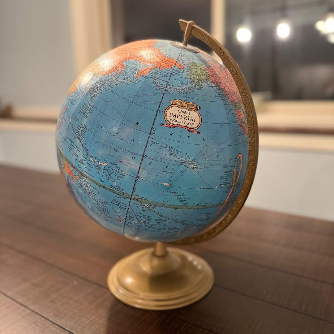 Cram's Imperial World Globe With Metal Base soviet Union Era - Etsy