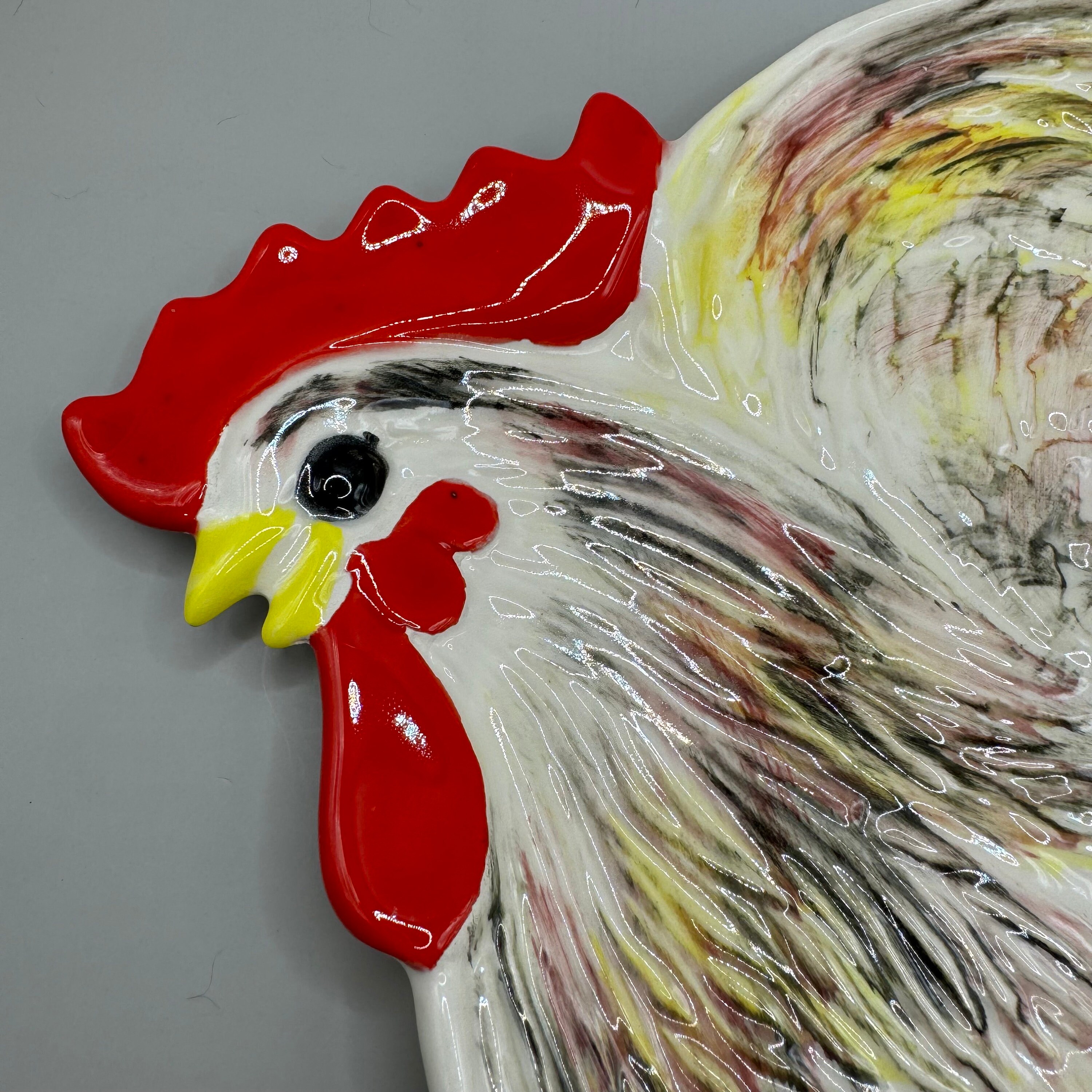 1974 Ceramic Rooster Plate Made by Mugsie - Etsy