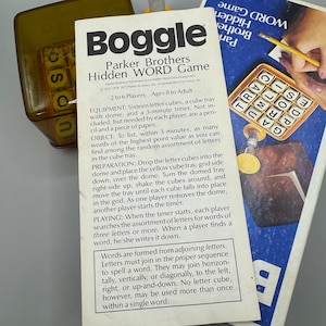 1977 Boggle Game With Instructions - Etsy
