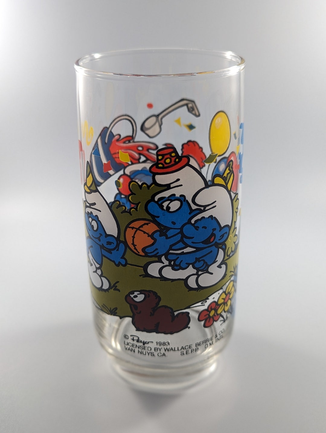 Smurfs Collector's Edition Drinking Glass clumsy Smurf 1983 - Etsy
