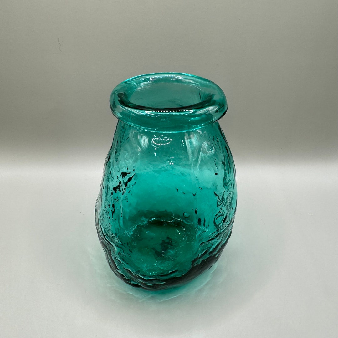 Blenko Inspired Textured Blown Vase - Aqua - Etsy