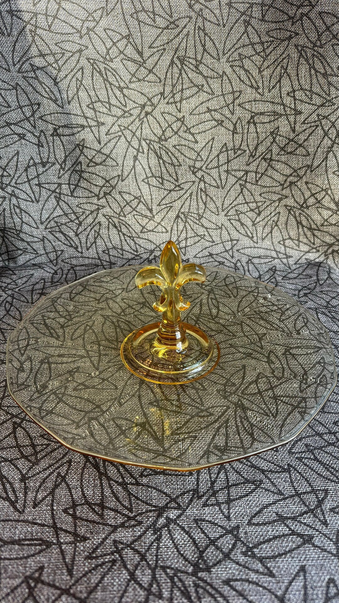 Fostoria Sandwich Serving Plate With Fleur De Lis Handle - Etsy