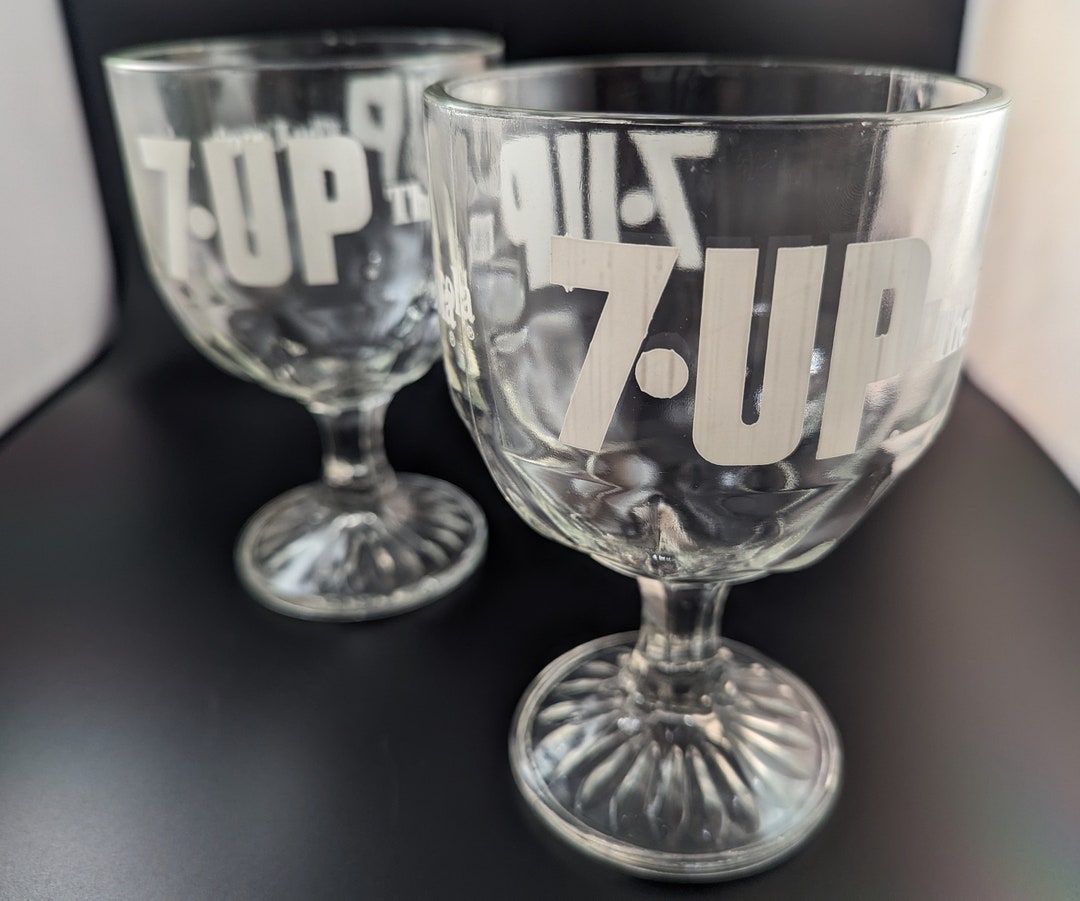 7-UP THE UNCOLA Clear Glass Goblet Stein Set of 2 - Etsy