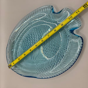 Ice Blue Glass Fish Serving Dish/plate - 10.75" X 8.5" - Etsy