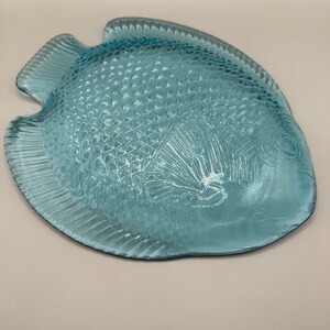 Ice Blue Glass Fish Serving Dish/plate - 10.75" X 8.5" - Etsy