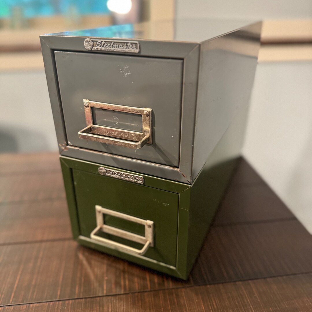 MCM Steelmaster Card Catalog Drawers: Pair, Stackable - Industrial Chic ...